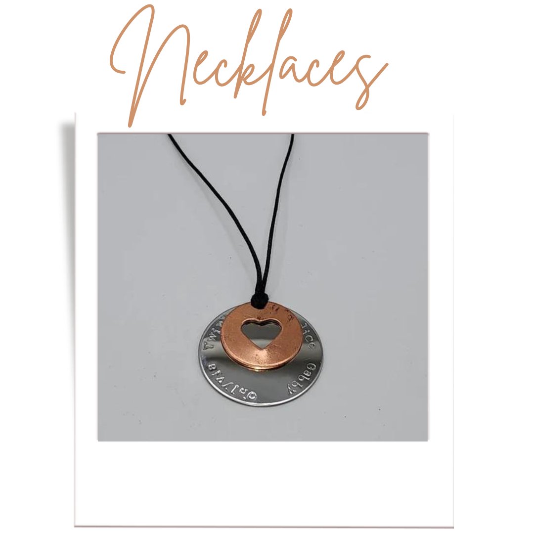 Custom Hand-Stamped Necklaces in 9 Colors wax cord and Various Styles ...